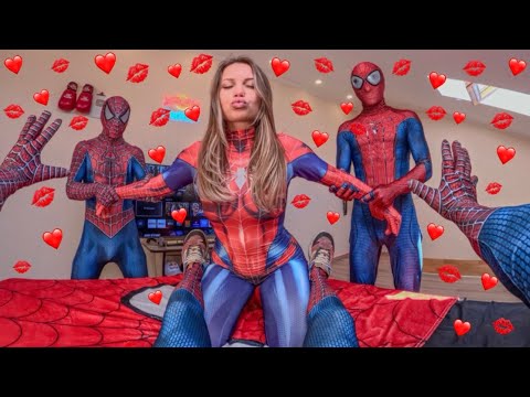 CRAZY NEIGHBOR GIRLS IN LOVE WILL NOT LEAVE TEAM SPIDER-MAN ALONE (Love Parkour POV)