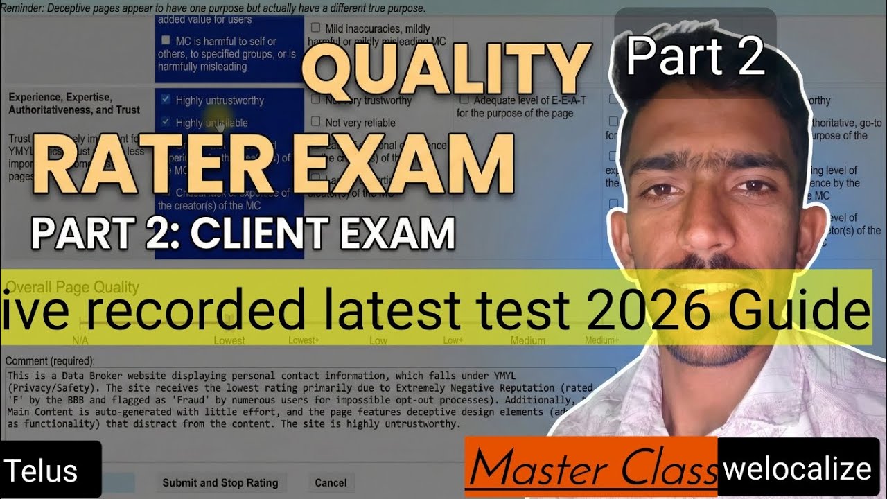 Welocalize Entrance Exam Part 2 | How to give page quality rating (2026 ...