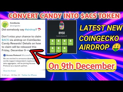 $ACS Airdrop | CoinGecko Airdrop for Candy Holders 😍 🤑 - YouTube