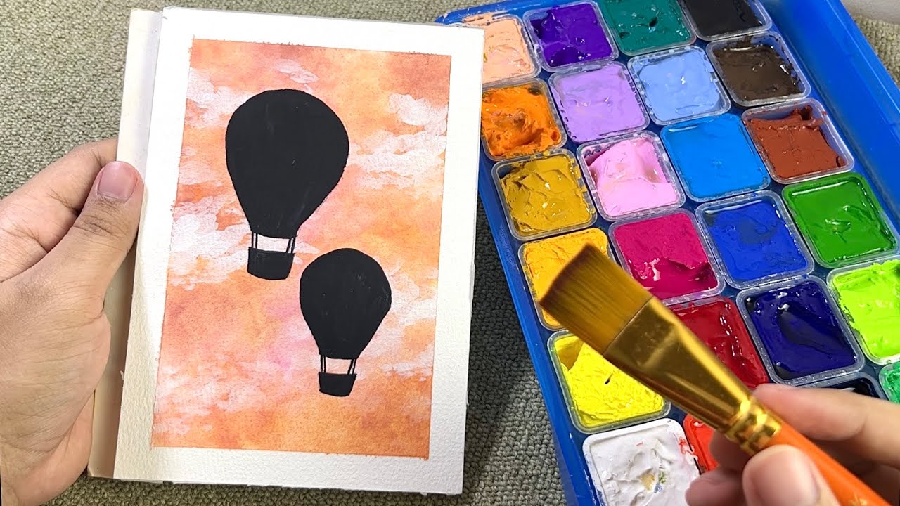 Quick and Easy Poster Color / Gouache Painting for Beginners! Step-by ...