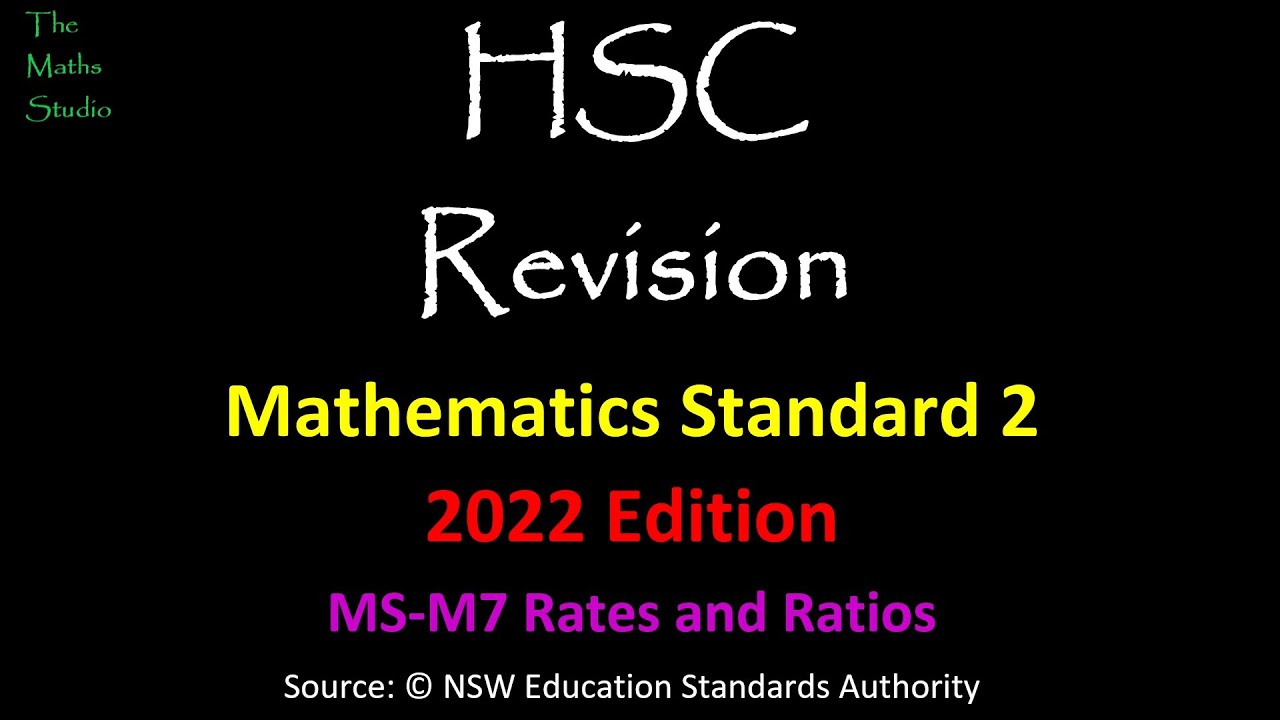 Maths Standard 2 HSC exam revision questions for topic Rates and Ratios ...