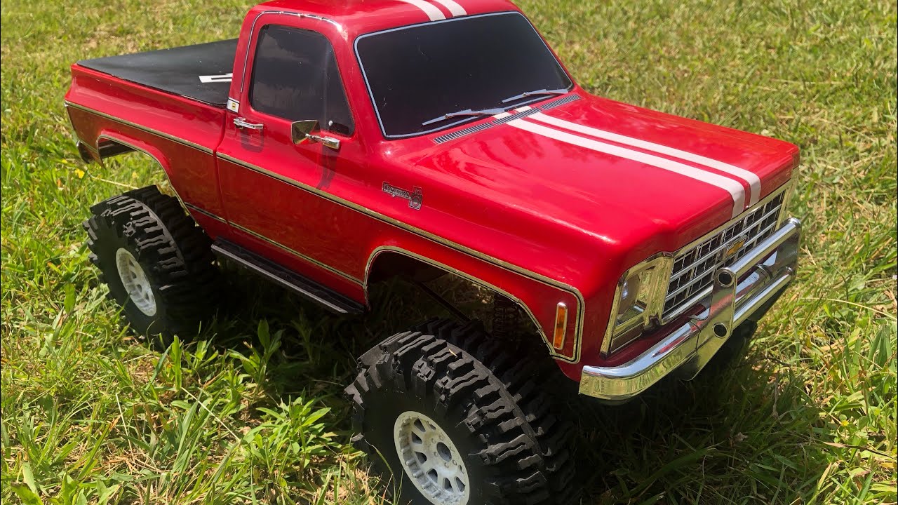 Traxxas TRX4 K10 testing 2.2 XL mudslingers on Injora wheels - YouTube