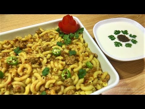 Afghani Style Minced Meat Pasta Recipe | Afghan Macaroni with Garlic ...