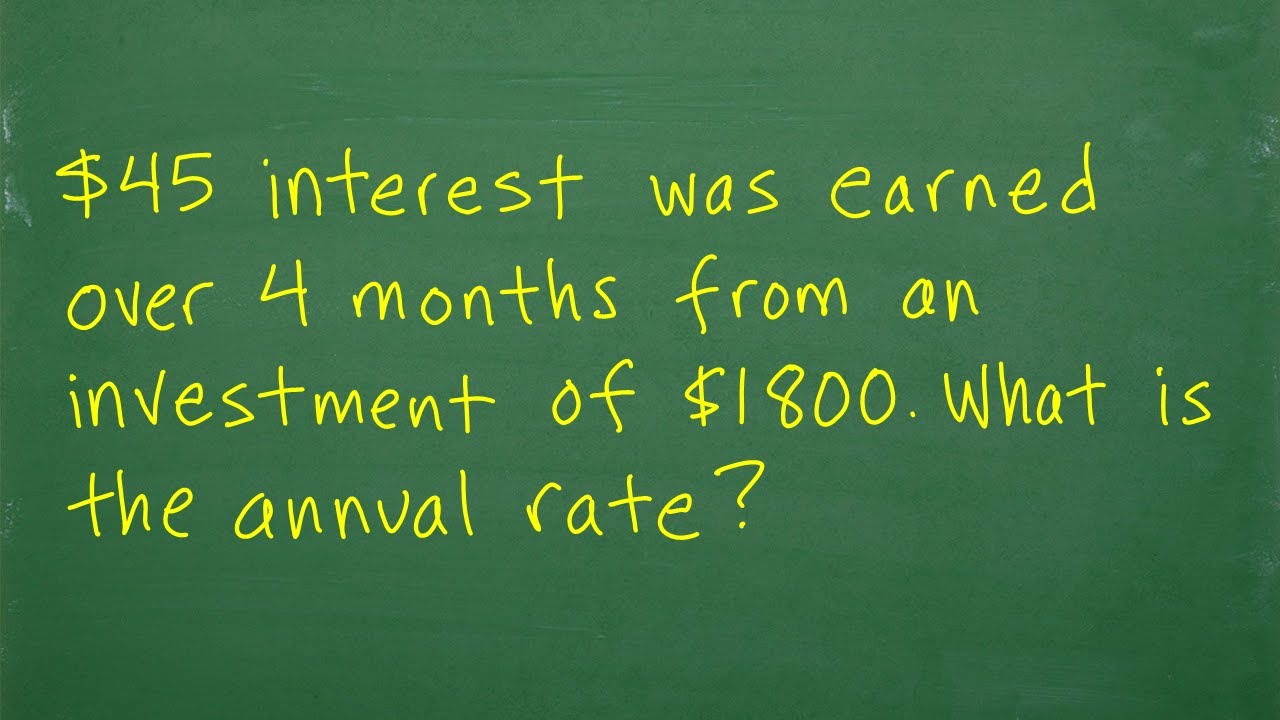 Why PERCENT is so Important! This Simple Interest Rate Problem - YouTube
