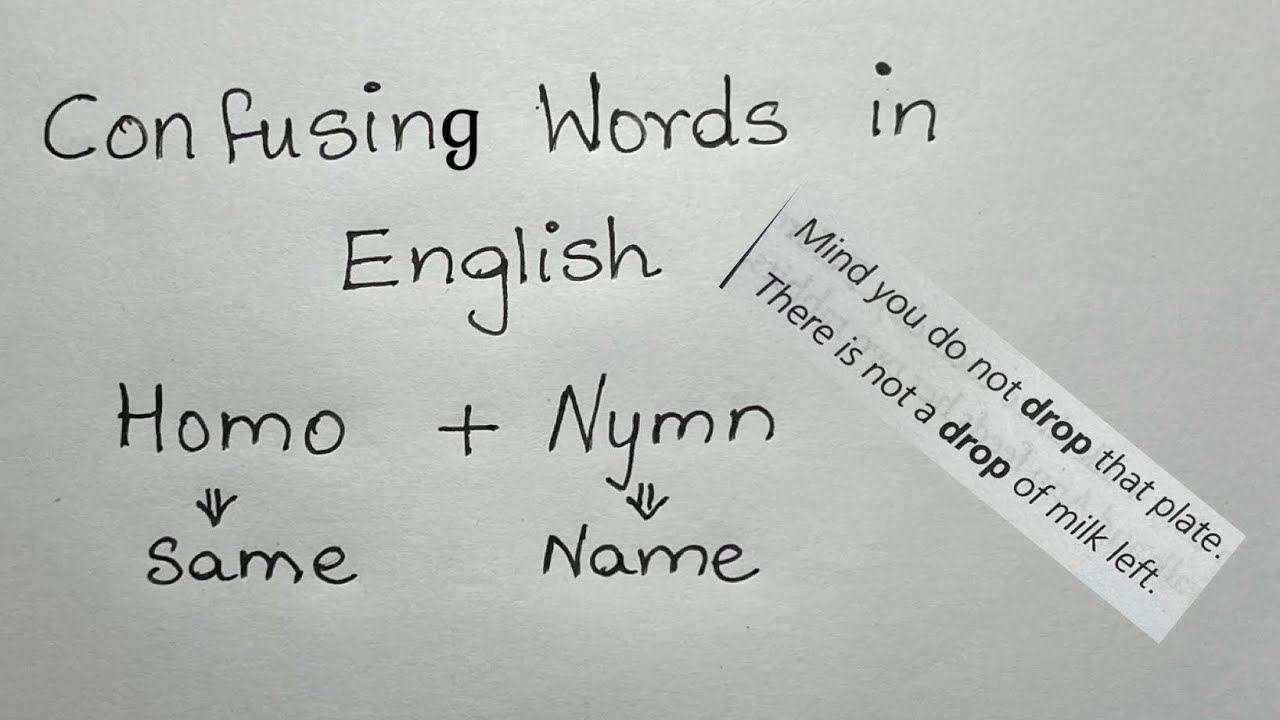 Confusing words in English - Homonyms What does it mean? Learning for ...