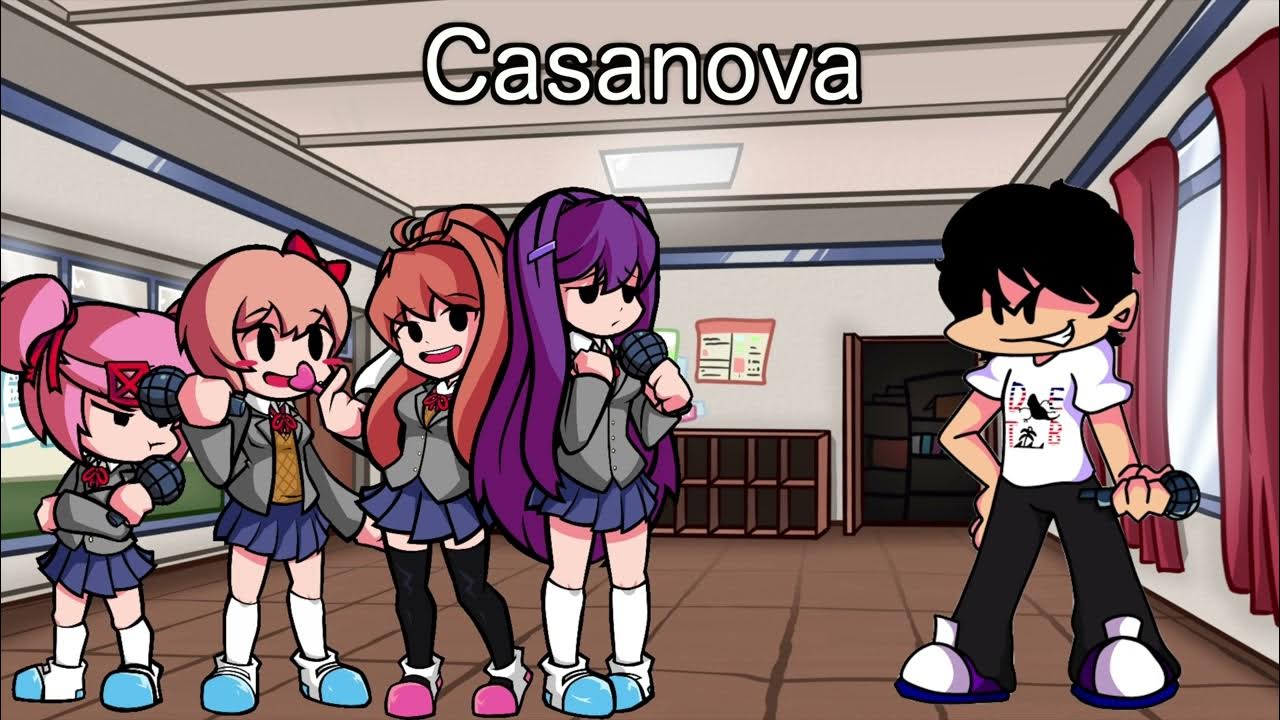 Friday Night Funkin' Casanova but DDLC vs Sakapon sings it - YouTube