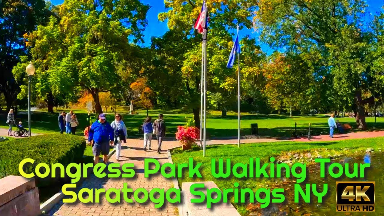 Congress Park Walking Tour Downtown in Saratoga Springs NY - YouTube