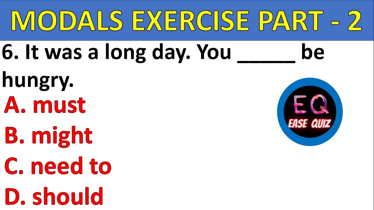Modals quiz english grammar test modals test quiz for exam competition ...