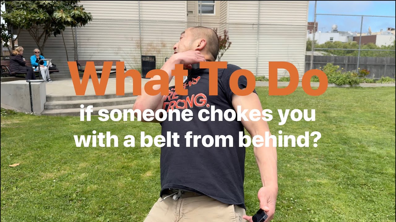 What to do if someone tries to choke you with a belt from behind? - YouTube