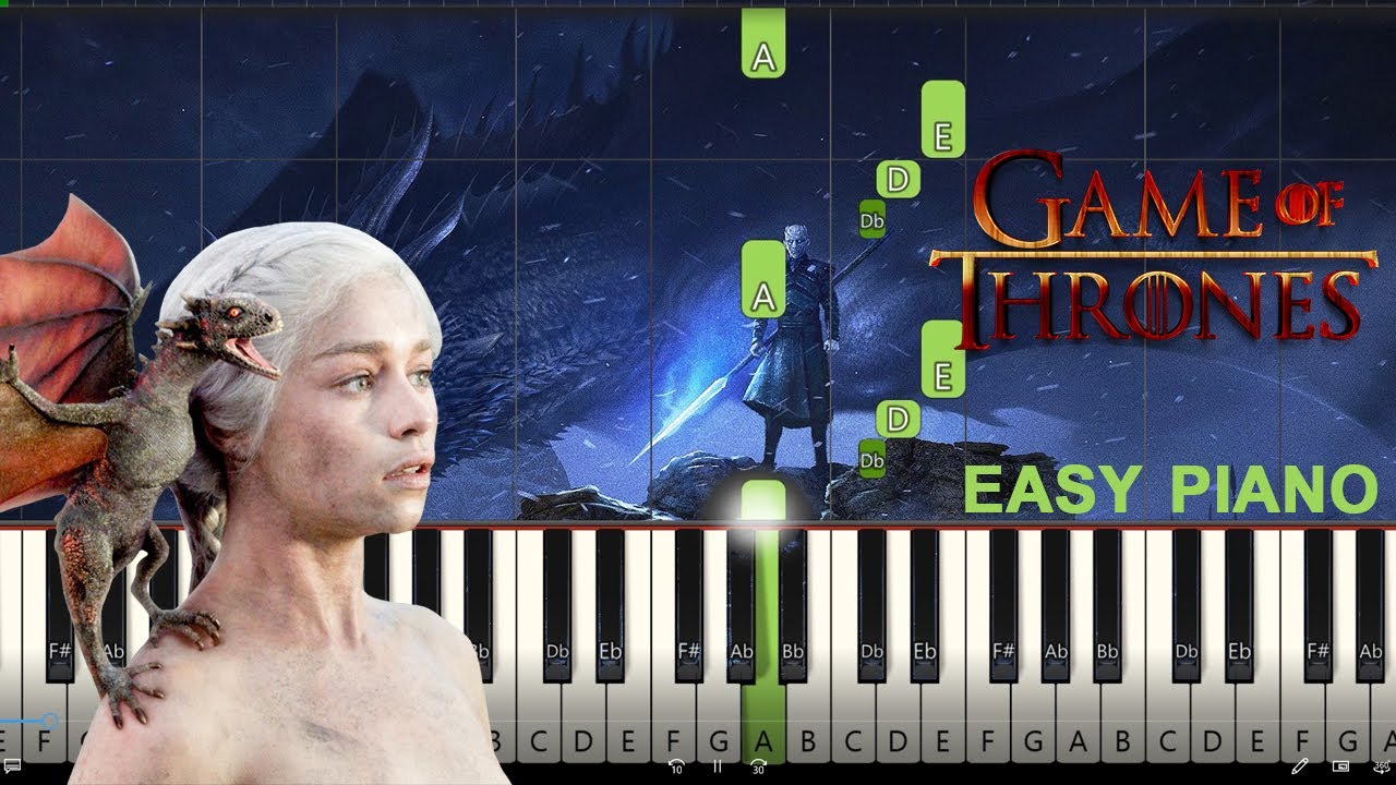 Game of Thrones Easy Piano Tutorial Them Song - YouTube