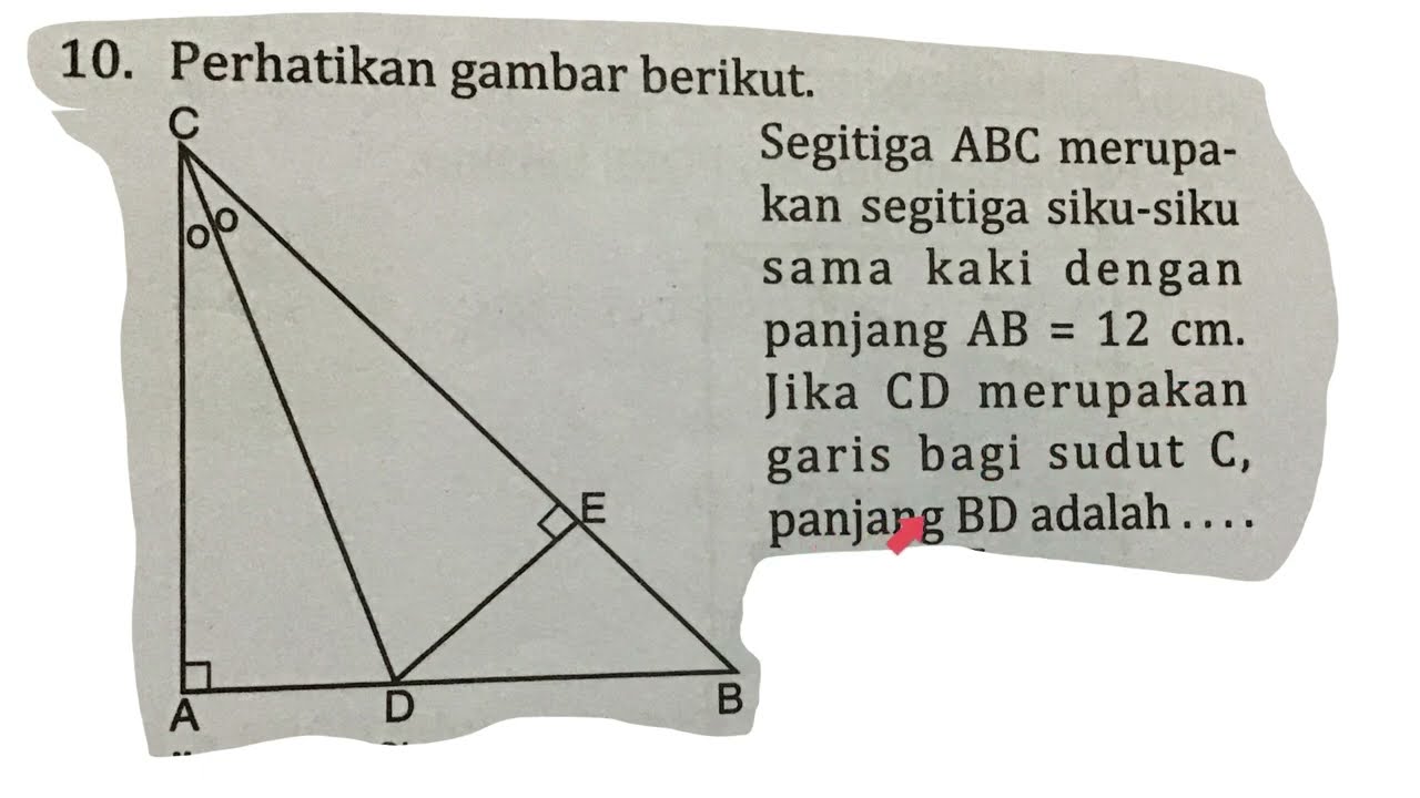 segitiga abc merupakan segitiga siku siku sama kaki dengan panjang ab ...