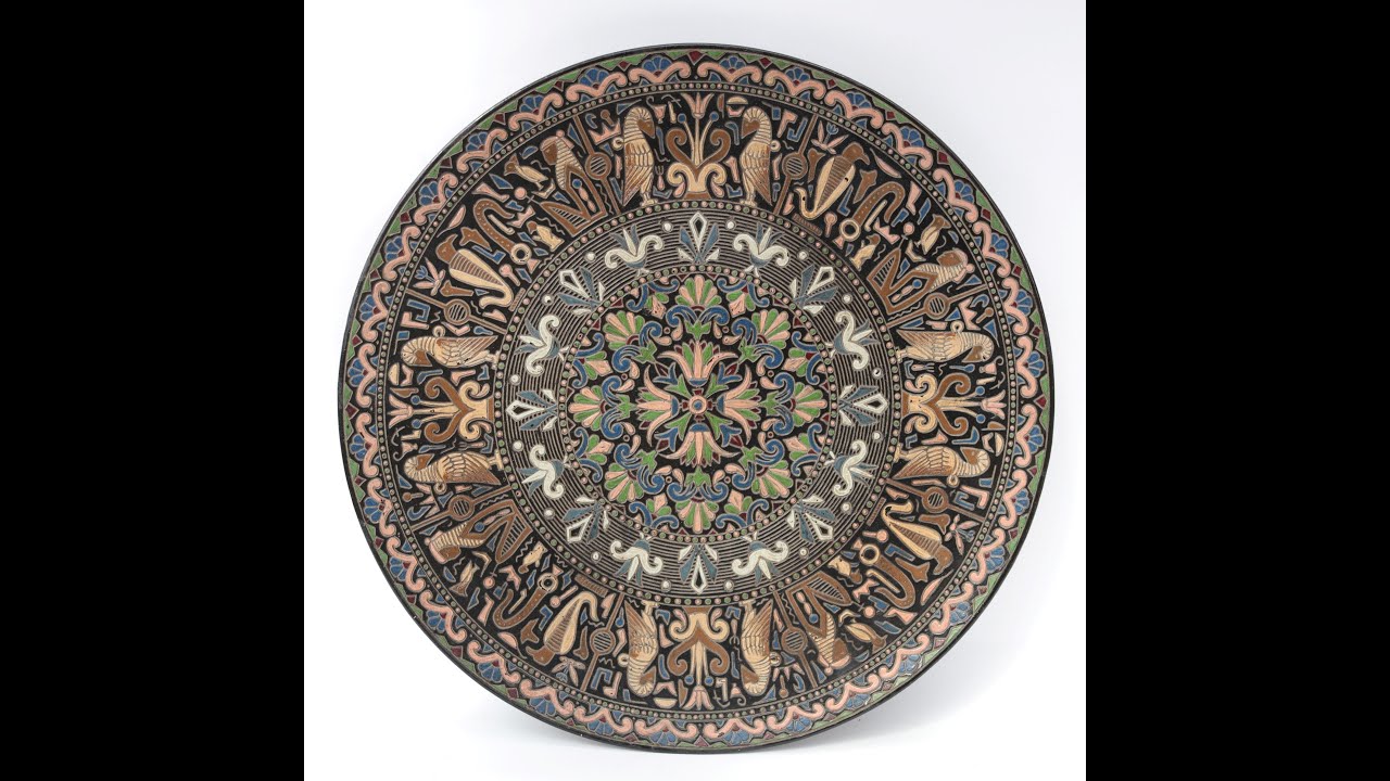 Egyptian Pottery Charger by Wilhelm Schiller Sons w34 cm Circa 1880 ...