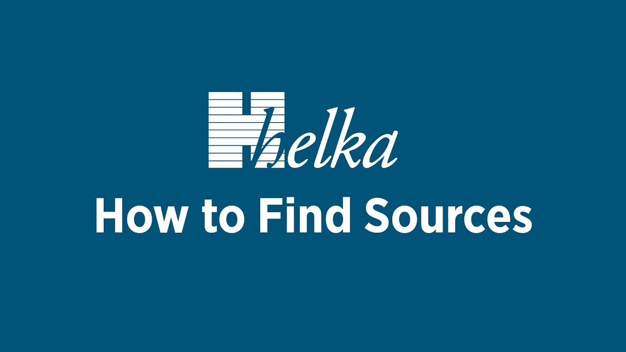 Helka Tutorial: How to Find Sources - YouTube