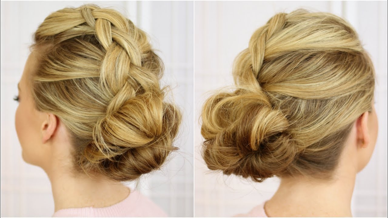 Dutch Braid to Double Bun - YouTube