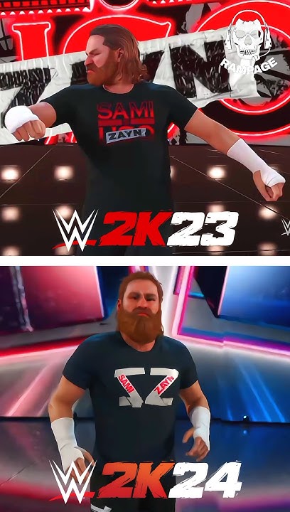 WWE 2K23 Sami Zayn Entrance vs WWE 2K24 Sami Zayn #wwe2k24 - YouTube