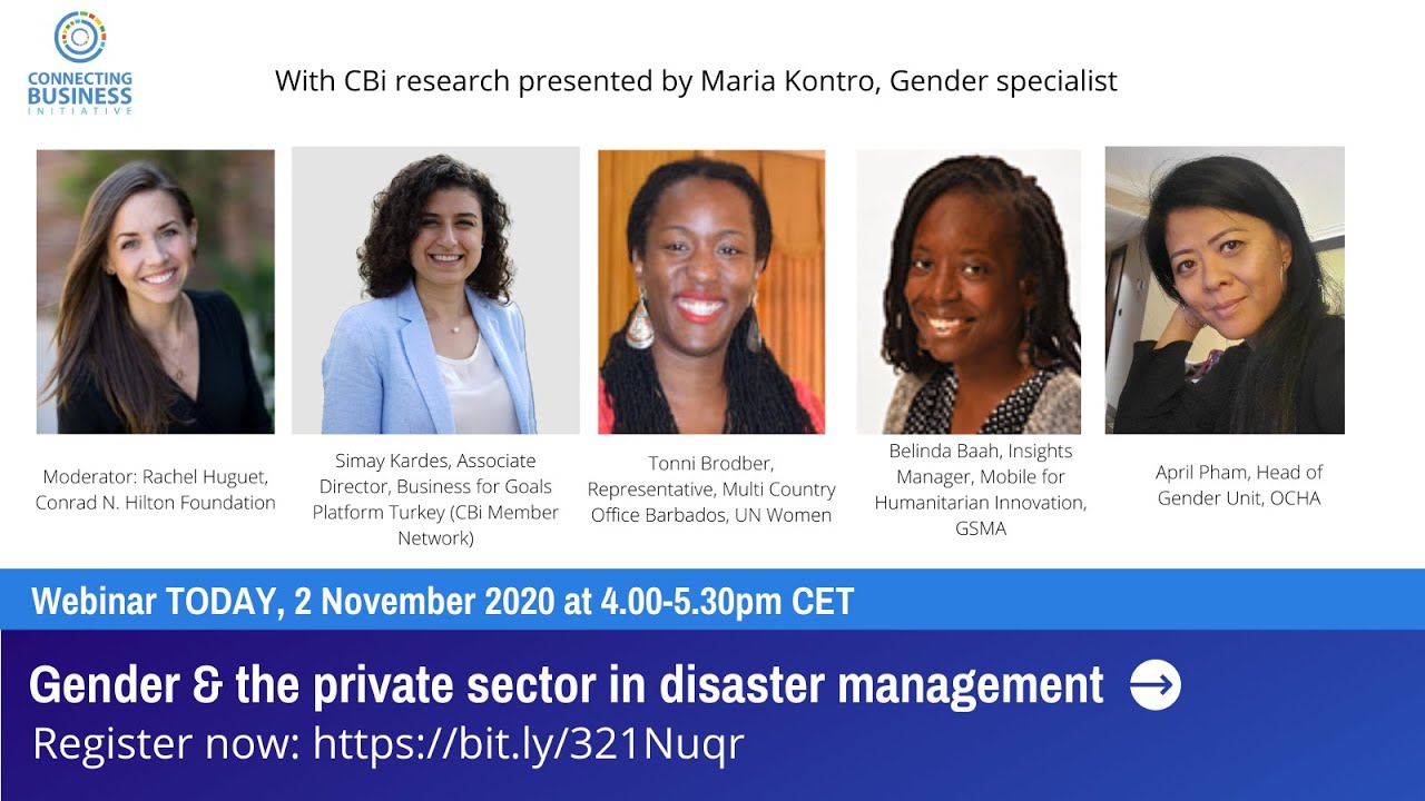 CBi Webinar on Gender and the Private Sector in Disaster Management ...