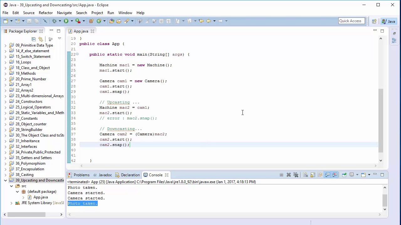 39 Upcasting and Downcasting - YouTube