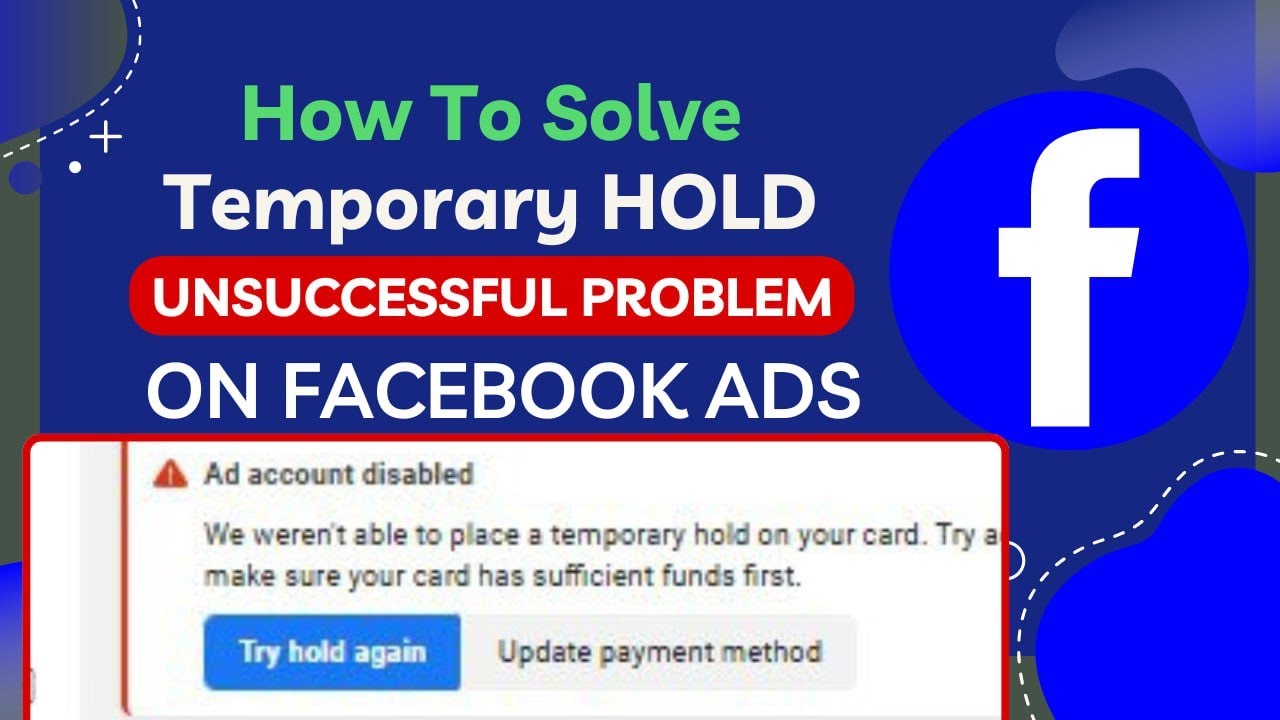 How to solve temporary hold unsuccessful problem on Facebook ads - YouTube
