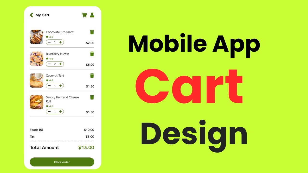 Mobile app cart page design in Figma - Part 01 - YouTube
