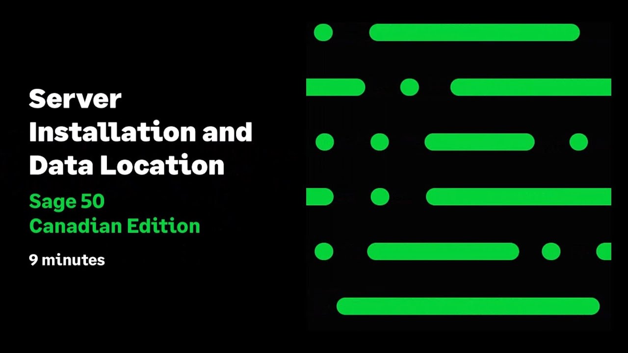 Sage 50 --Canadian Edition- Server Installation & Data Location - YouTube