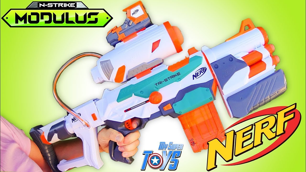 Nerf Modulus Tri-Strike Blaster Upgrade Kit Toy Review Youtube Kids - YouTube