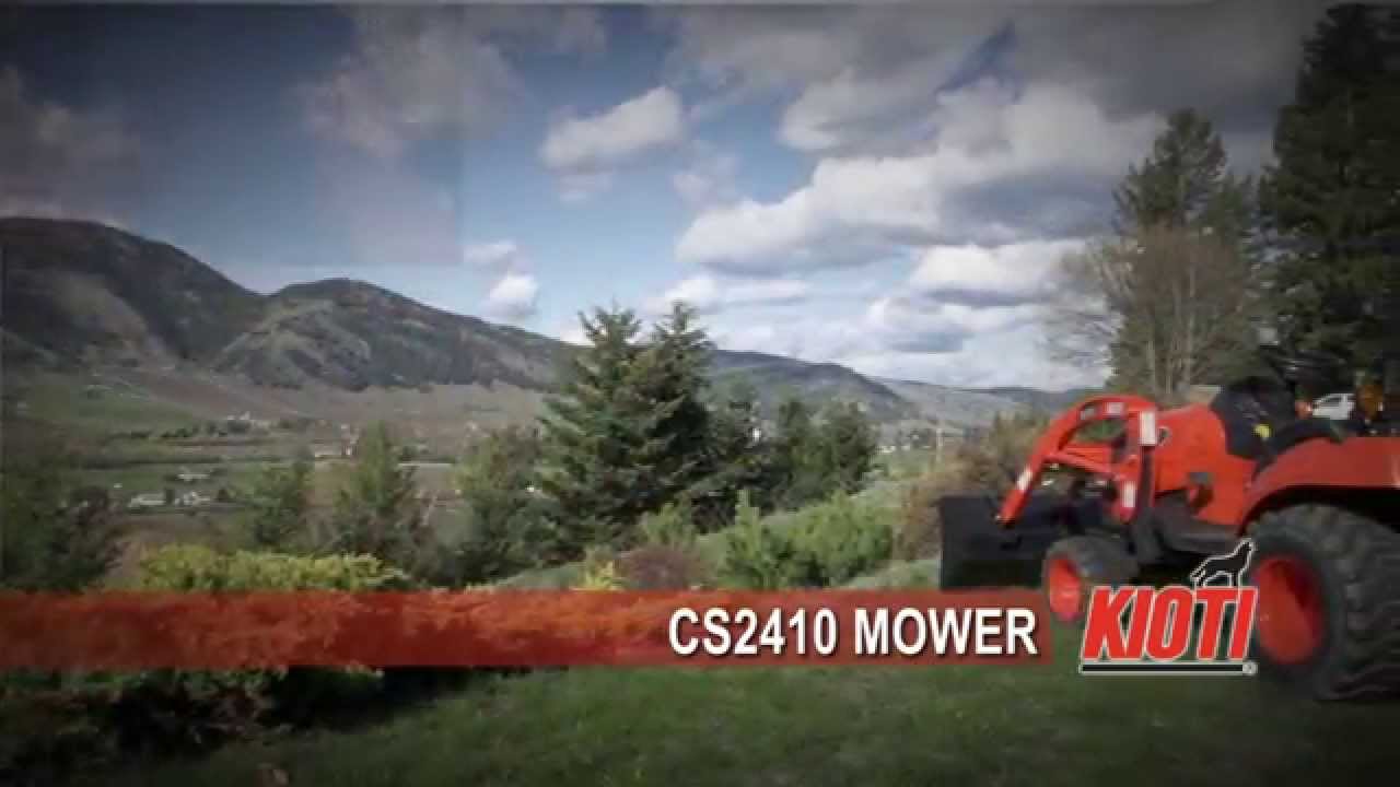 KIOTI CS2410 Tractor with Mid-Mount Mower - YouTube