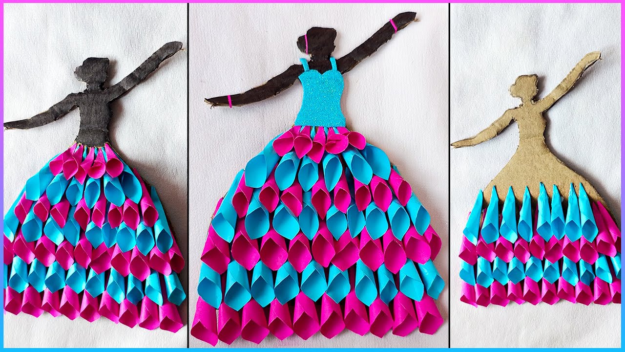 Paper Gown Making | Gown Dress With Girl | Craft Making | Amazing Gown ...