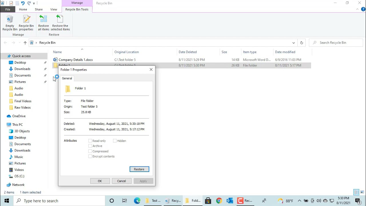 Recycle Bin in Windows 10 - YouTube