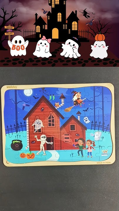 Halloween Puzzle | Five Little Ghosts | Halloween Song #toddlerlearning ...