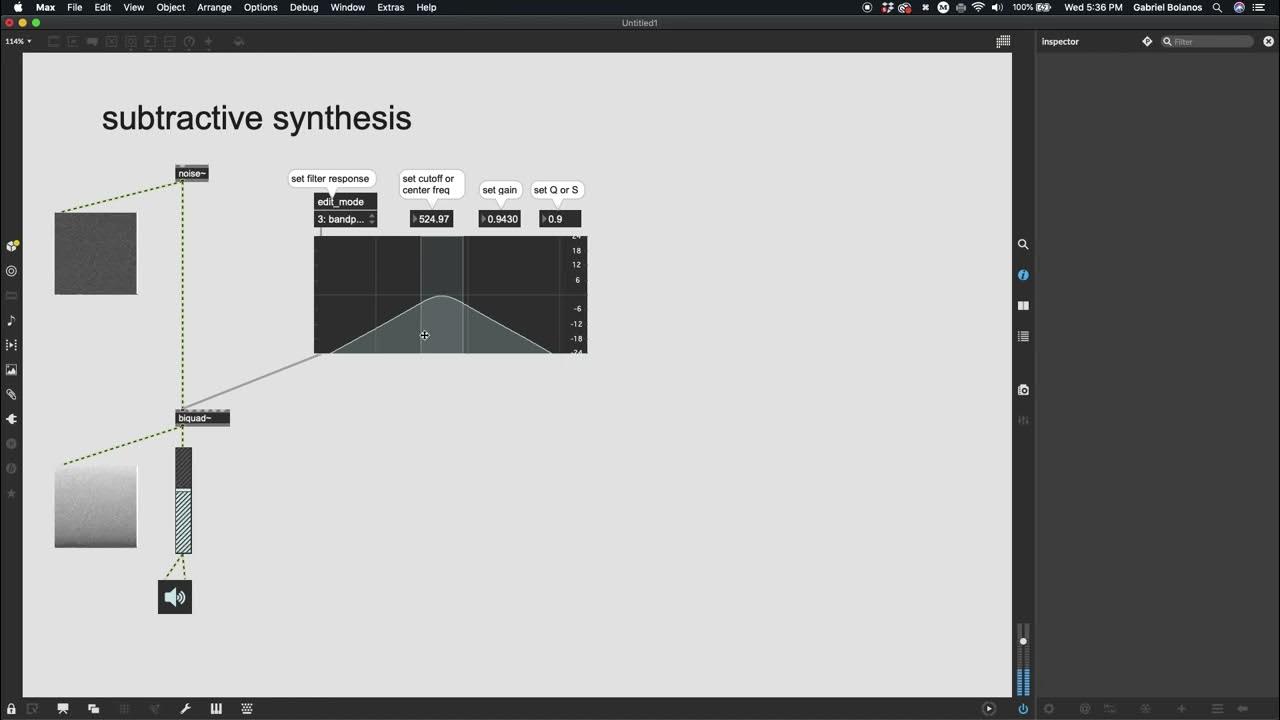 Subtractive synthesis in Max/MSP - YouTube