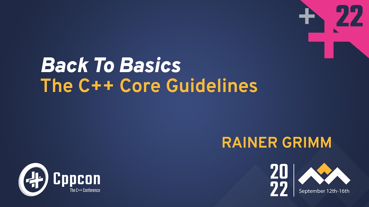 Back To Basics The C Core Guidelines Rainer Grimm Cppcon 2022 4106