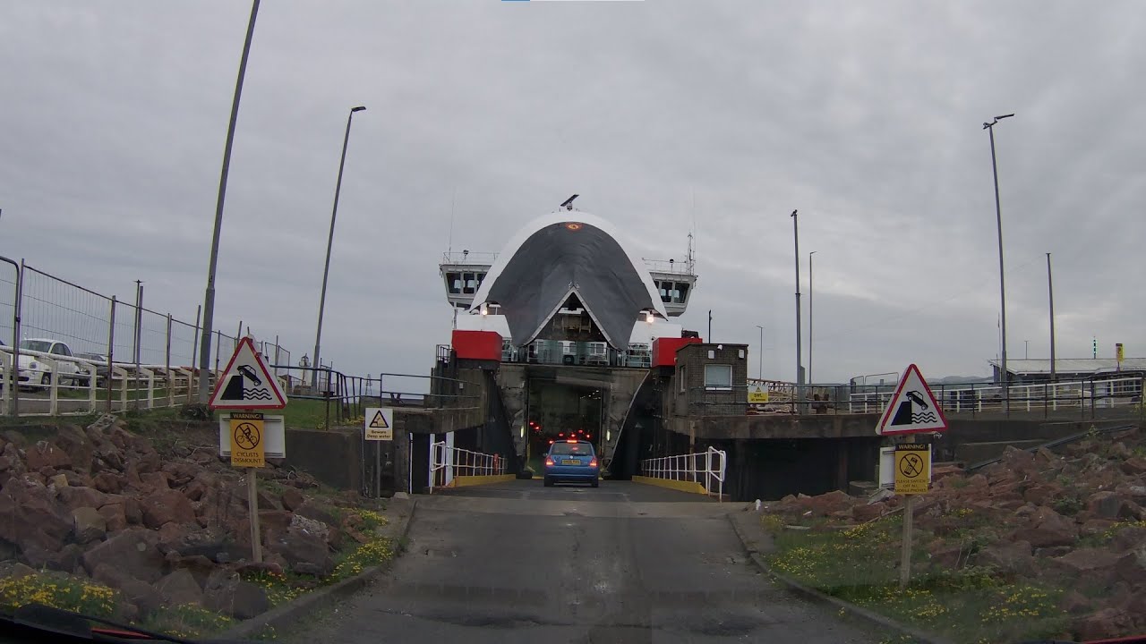 Boarding on Ardrossan Ferry Terminal, disembarking on Brodick Isle of ...