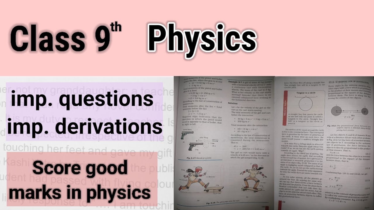 Class 9 Physics Important questions & derivations |How to score highest ...