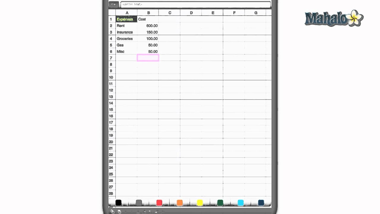 Spreadsheet Basics in the Document App for the iPad - YouTube