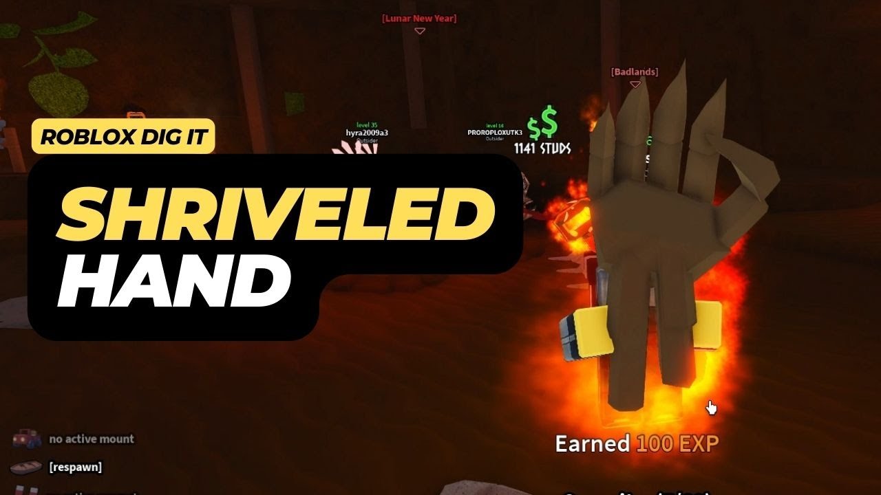 How to Get a Shriveled Hand in Roblox Dig It - YouTube