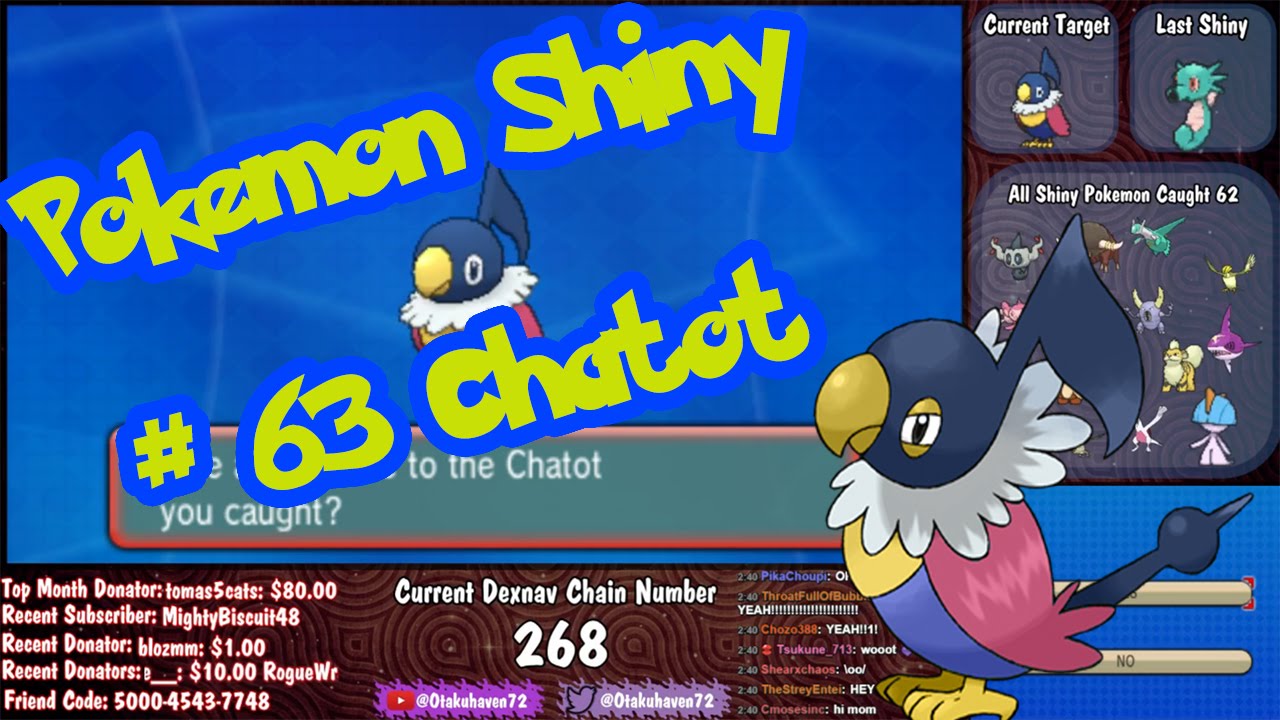 Live Shiny Chatot 268 Dexnav - Pokemon Omega Ruby & Alpha Sapphire ...