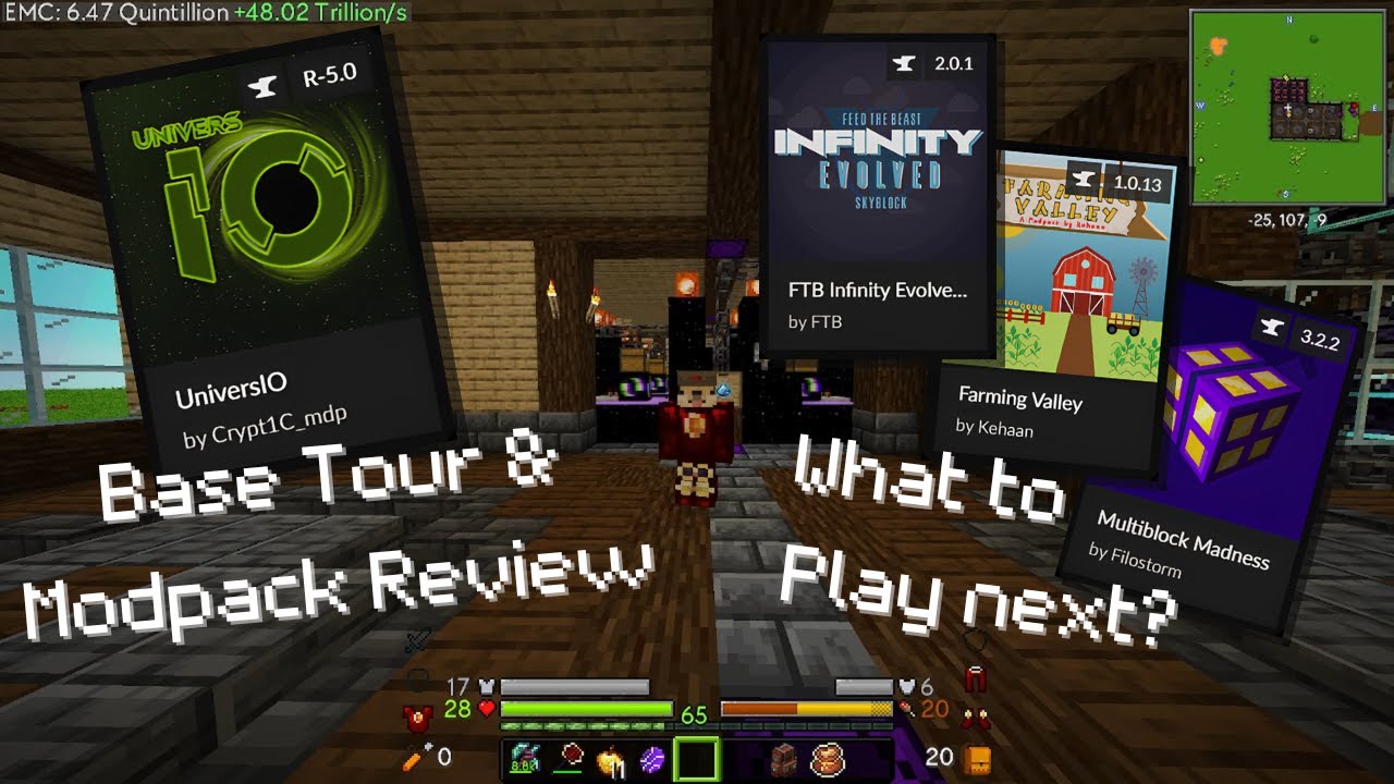 Minecraft UniversIO | Base Tour | Modpack Review | What to do next ...
