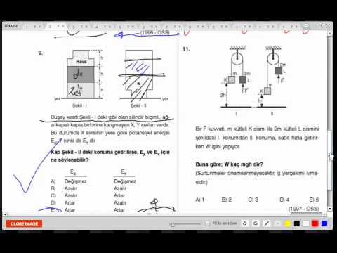 İŞ-GÜÇ-ENERJİ YGS-LYS  SORU ÇÖZÜMLERİ 2