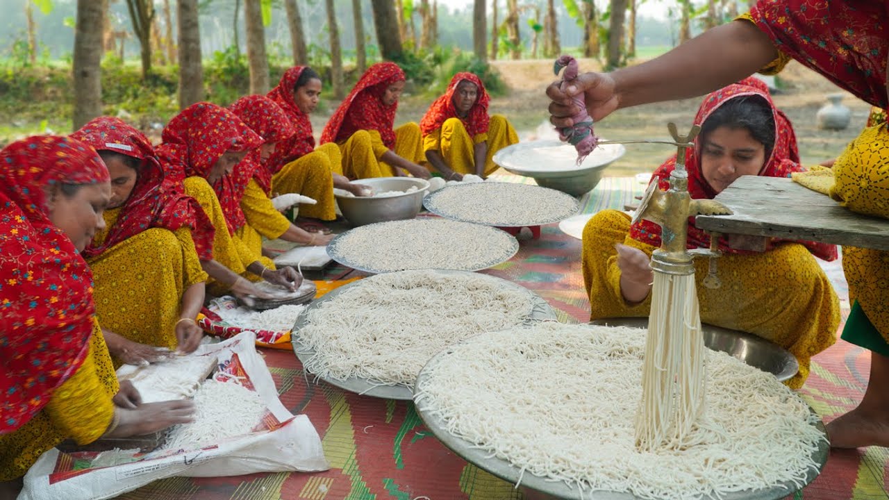 OLD CULTURE of Making Winter Dessert - Hand Made Vermicelli - Sweet ...