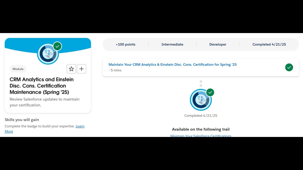 CRM Analytics and Einstein Disc. Cons. Certification Maintenance ...