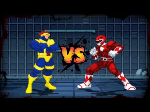 Cyclops (X-MEN) vs Red Ranger MUGEN BATTLE - YouTube