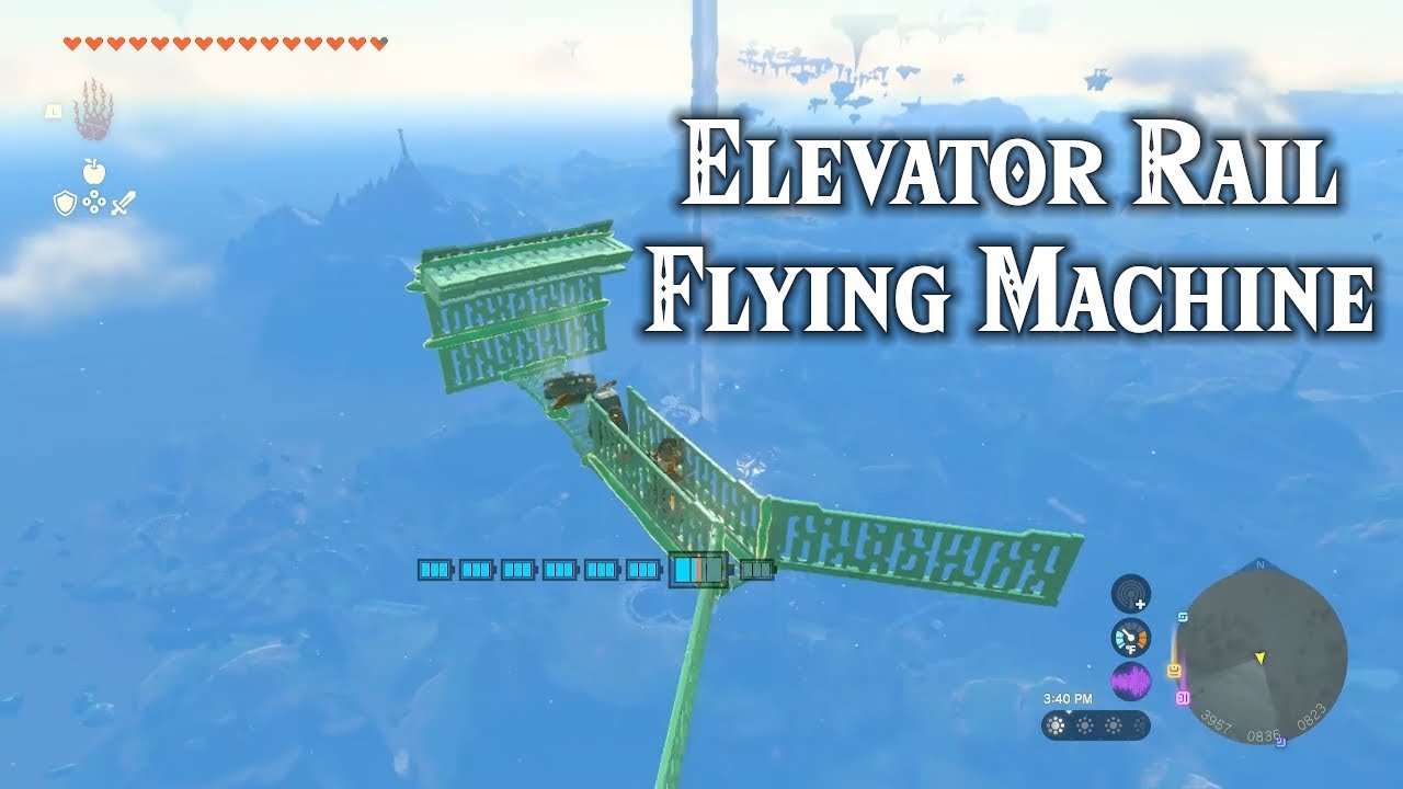 Elevator rail flying machine, in The Legend of Zelda: Tears of the ...