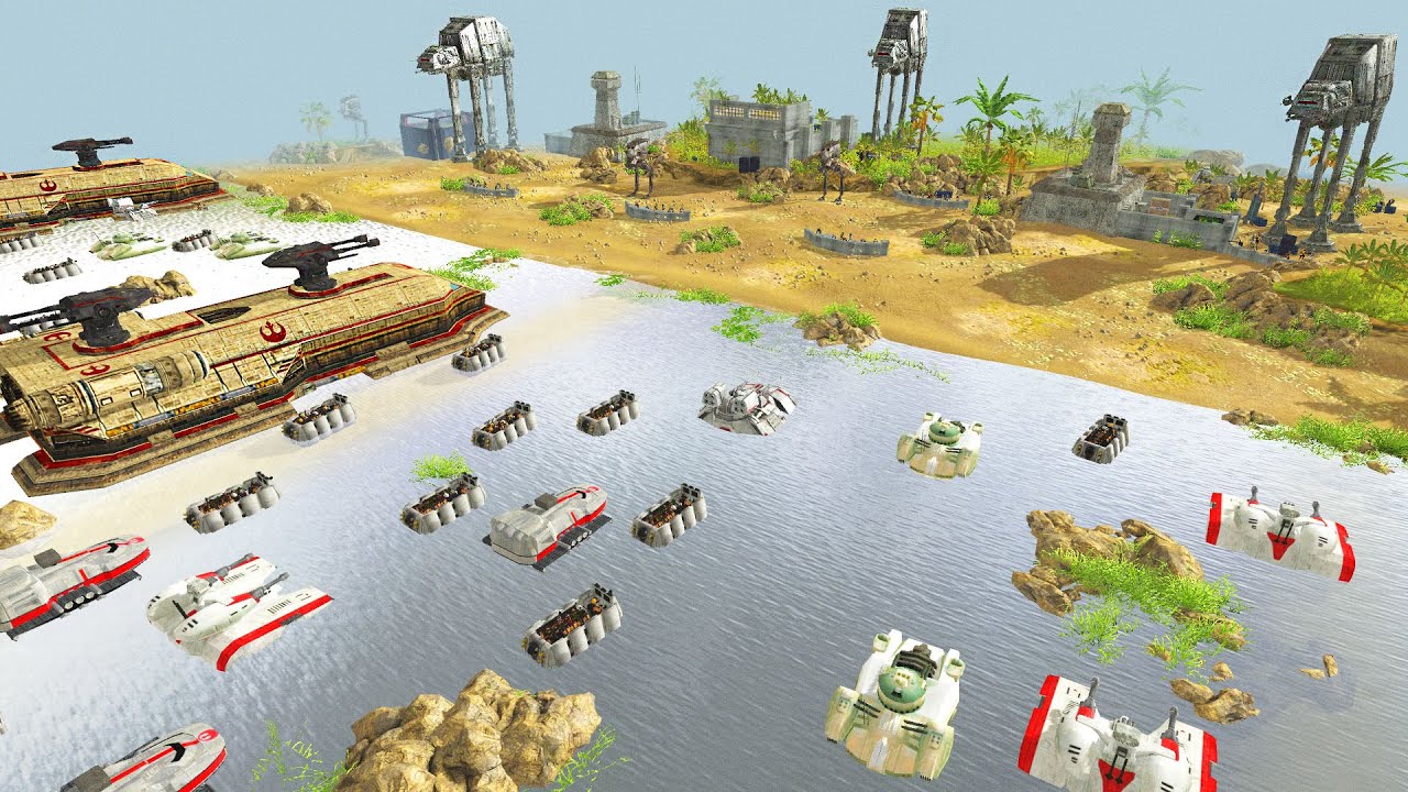 Incredible Star Wars D-DAY Beach Invasion... - Men of War: Star Wars Mod Battle Simulator - YouTube