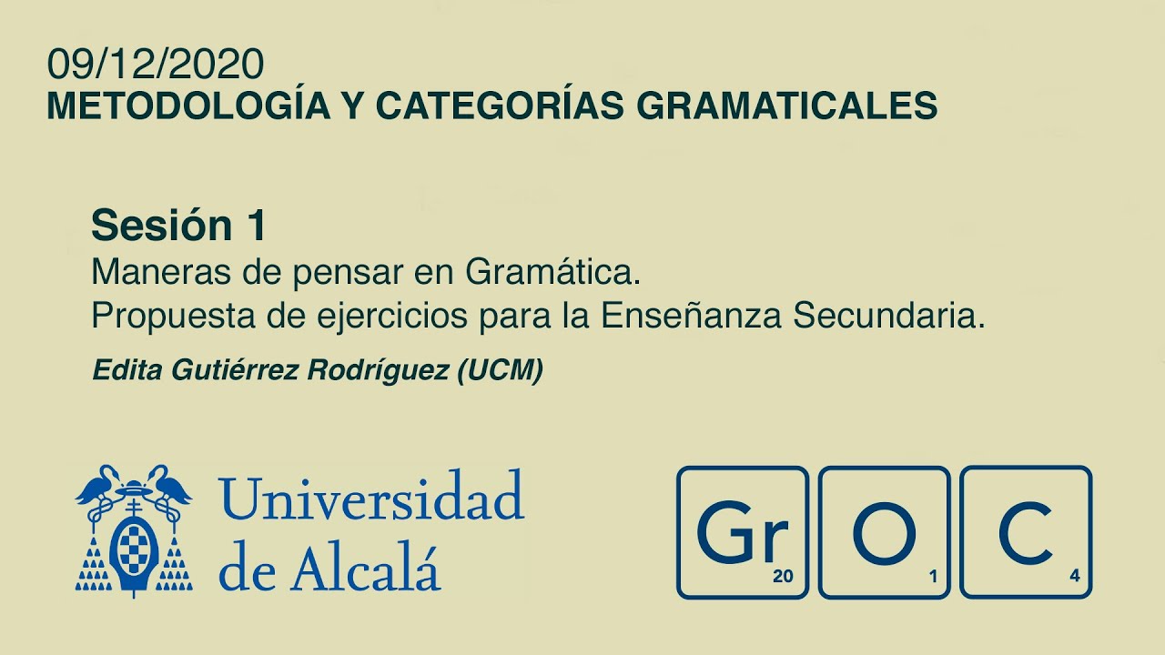 Jornadas GrOC de actualización gramatical - Sesión 1 (9 dic) - YouTube