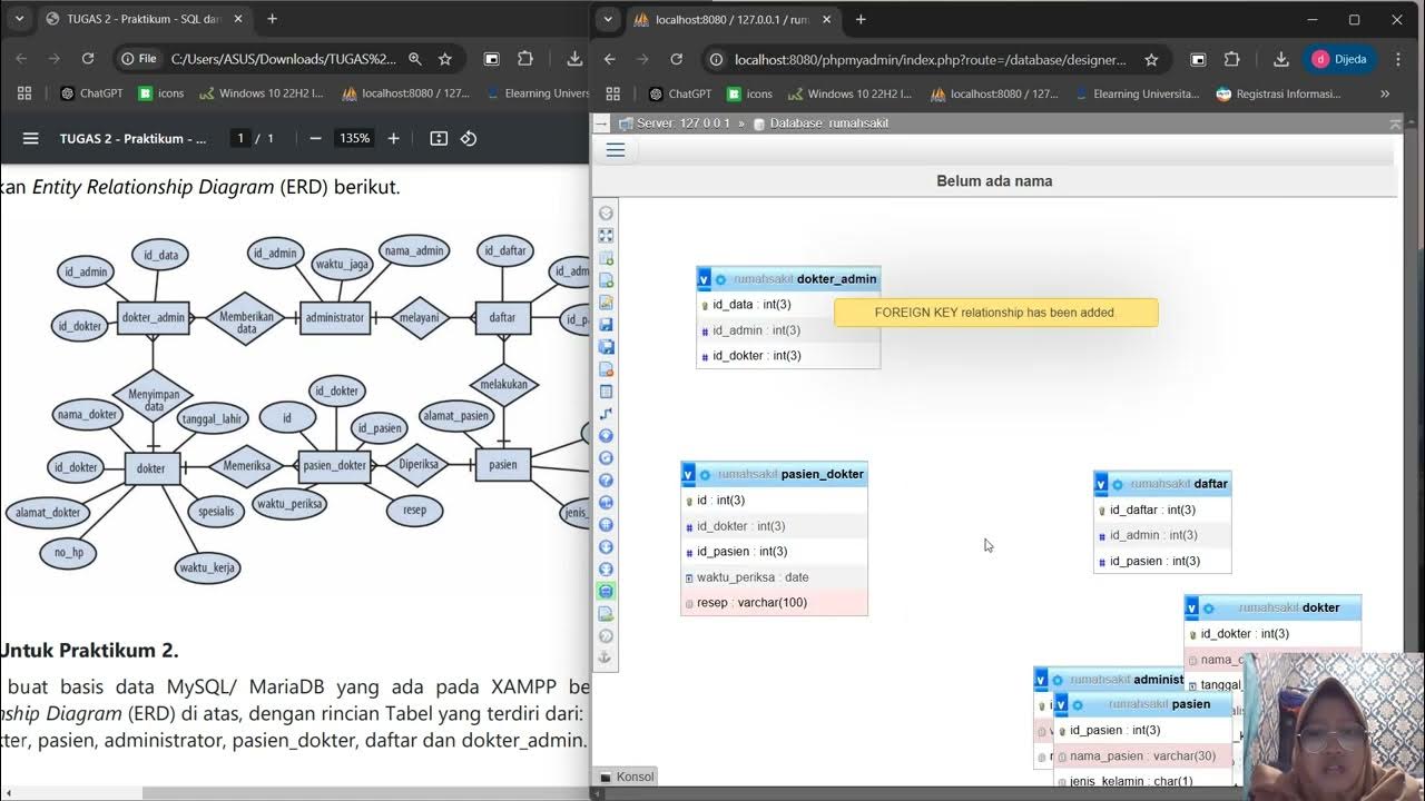 Basis Data | Cara membuat ERD dan DML Studi Kasus : Rumah Sakit - Tugas 2 Praktikum - YouTube