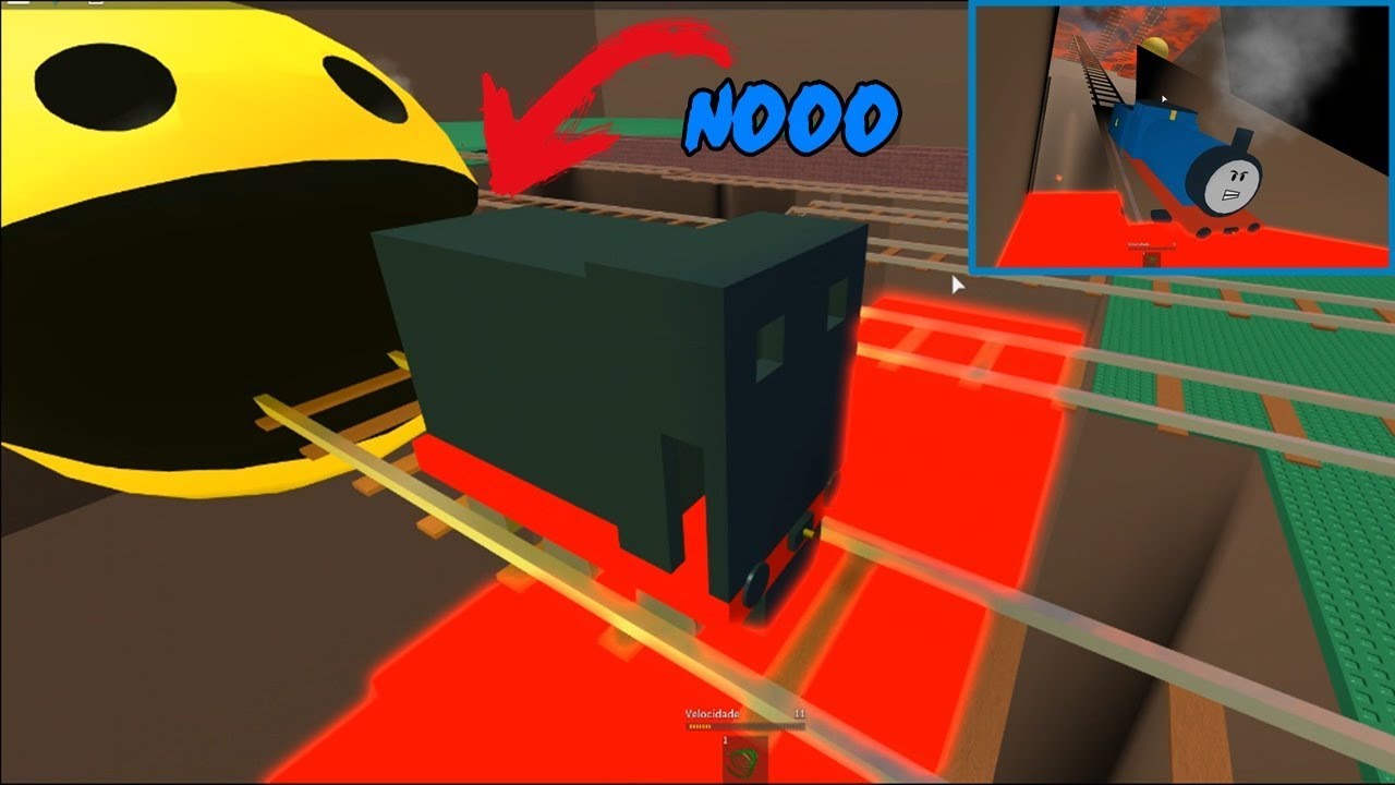 Thomas and Friends: Thomas the train is swallowed by PacMan Roblox ...