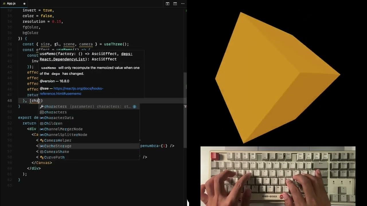 Asmr Programming Reactthree 3d Box Asciieffect No Talking Reactjs Threejs