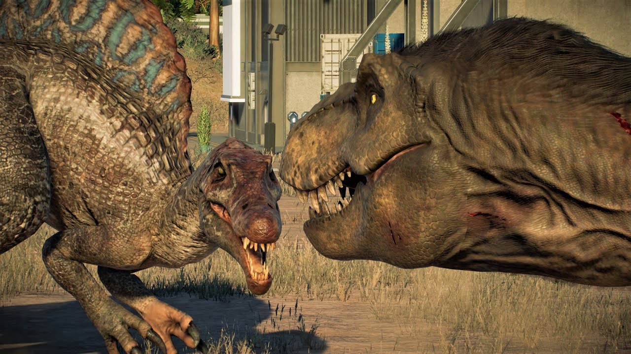 Feathered T Rex Vs Jp3 Spinosaurus Jurassic World Evolution 2