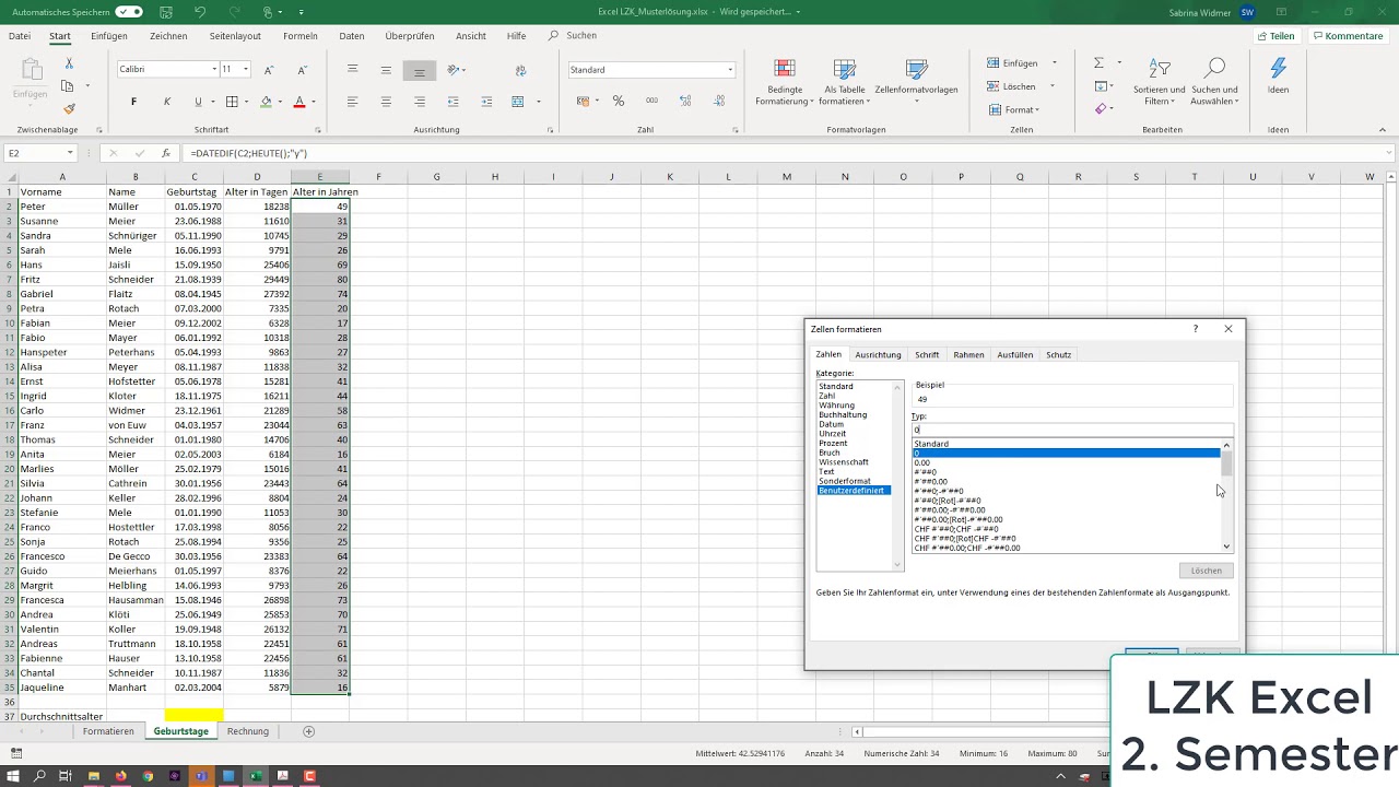 LZK Excel 2. Semester | IKA - Excel - YouTube