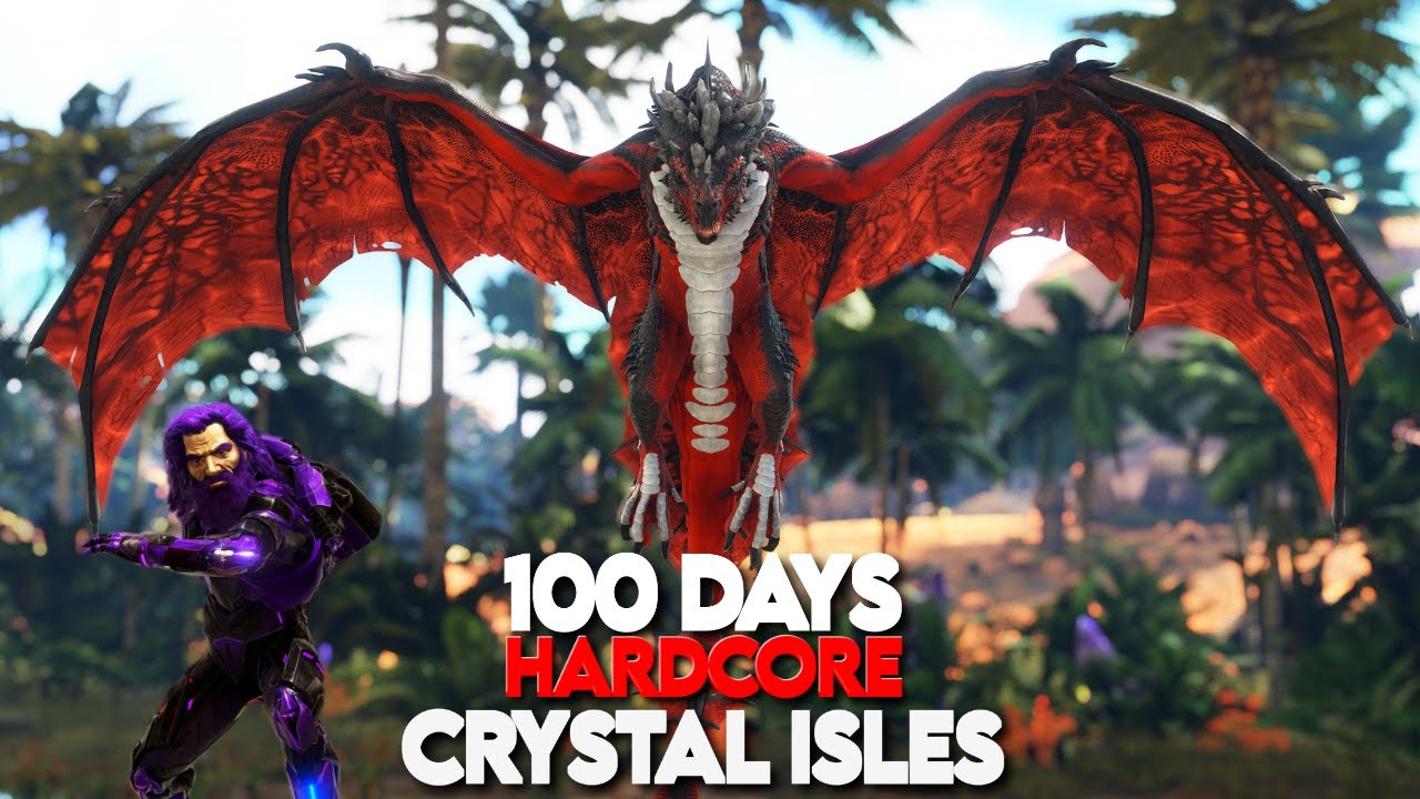 I played 100 Days Hardcore on Crystal Isles | ARK Survival Evolved ...